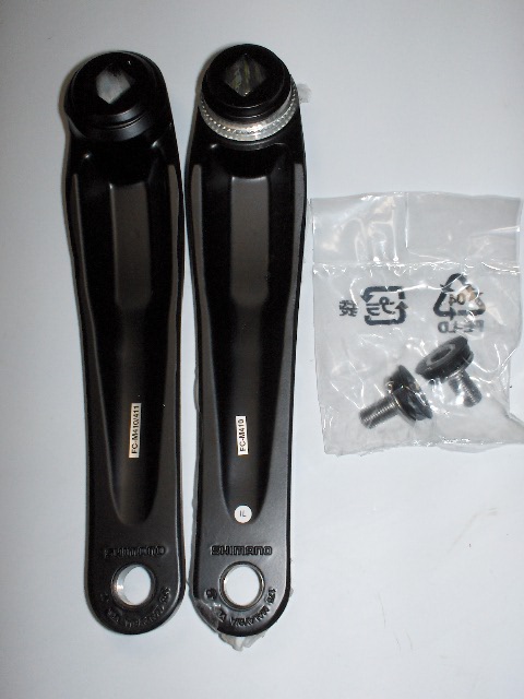 LEFT and RIGHT Black Crank Arms Square Taper 175mm with Axle Bolts